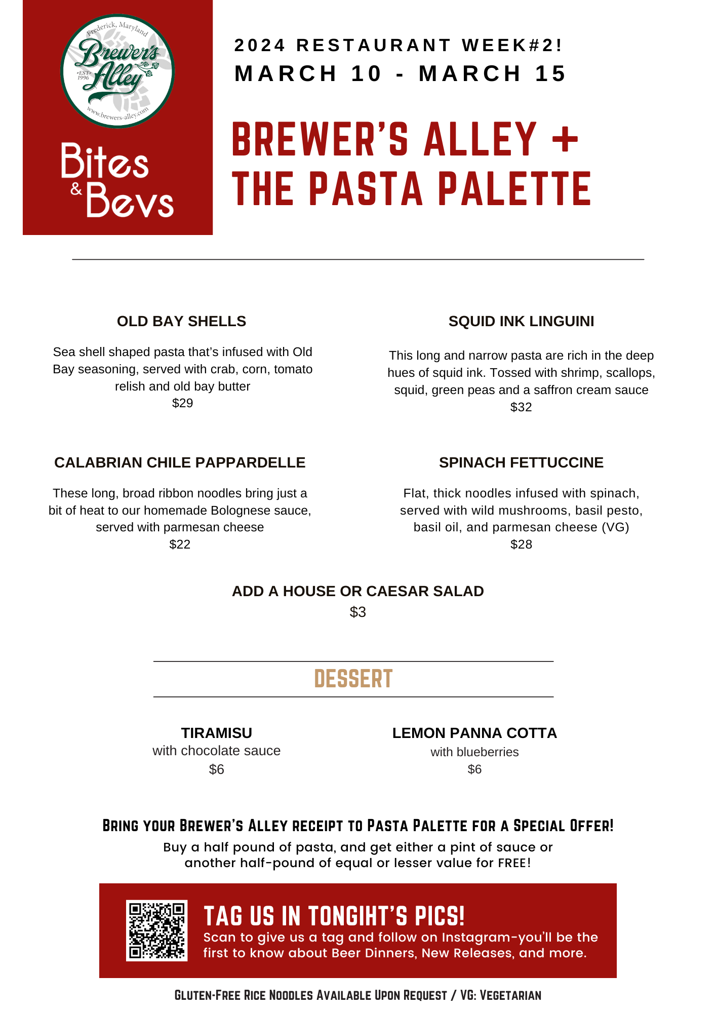 Restaurant Week - Bites & Bevs Week 2! Downtown Collab Week - Brewer's ...